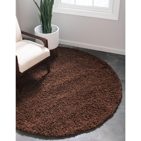 Unique Loom 4' 0 X 4' 0 Solid Shag Chocolate Brown Area Rug : Target