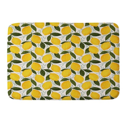 Deny Designs Summer Lemons Memory Foam Bath Rug Cream : Microfiber ...