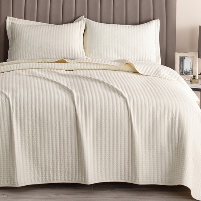 Great Bay Home Detailed Channel Stitch All-season Reversible Quilt Set ...