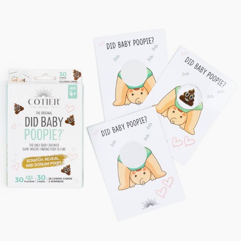 30ct 'did Baby Poopie?' Baby Shower Scratch Off Game Cream : Target