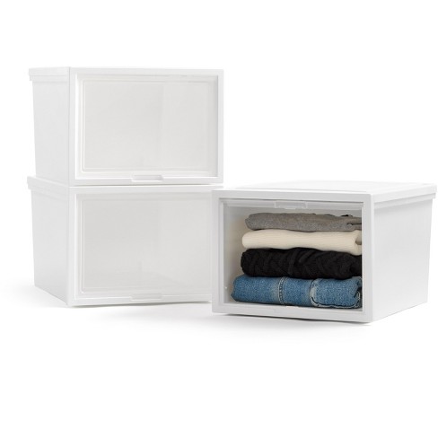 Iris Usa 42 Qt. Stackable Storage System For Clothes, Large, 3 Pack ...