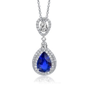 Guili Rhodium Plated Clear Pear with Marquise and Round Cubic Zirconia ...