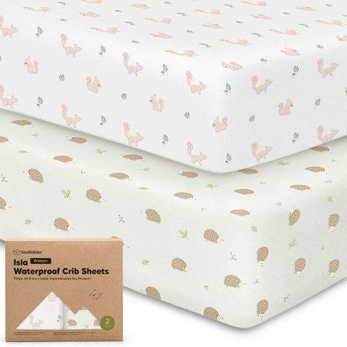Keababies Isla Waterproof Crib Sheets For Boys, Girls, 2pk Baby Fitted ...