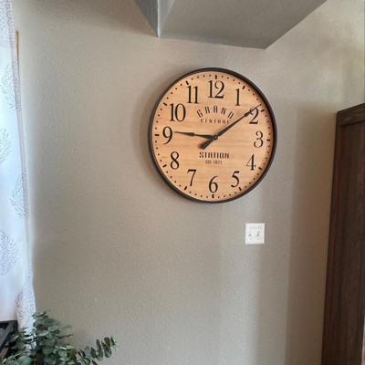 26" Grand Central Station Wall Clock Tan/black - Threshold™ : Target