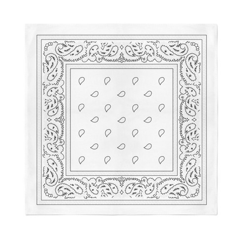 Balec Pack Of 3 Cotton Paisley Fine Bandannas Set - White : Target