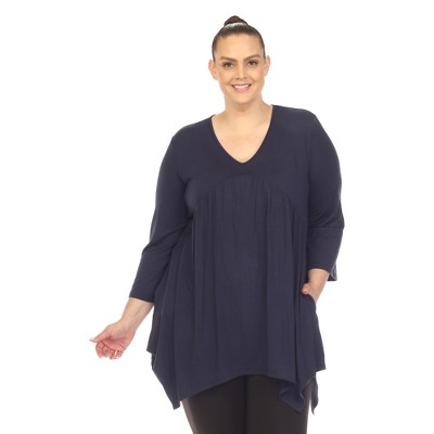 Plus Size Cold Shoulder Ruffle Sleeve Top Navy 2x- White Mark : Target