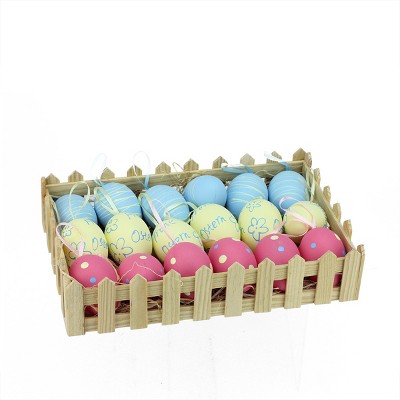 Northlight Set Of 18 Pastel Blue, Yellow And Pink Spring Easter Egg ...