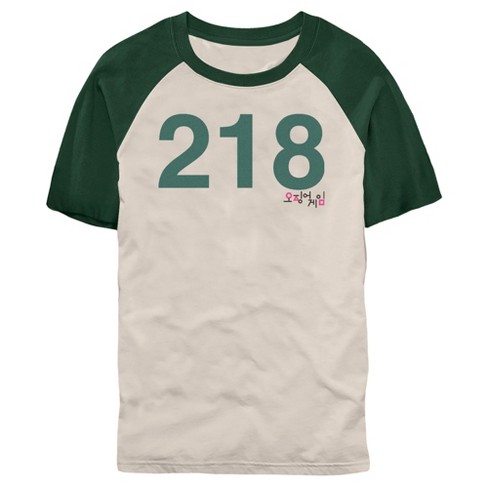 Men's Squid Game Player 218 Logo Baseball Tee : Target