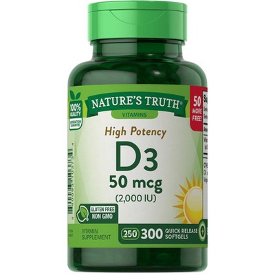 Nature's Truth Vitamin D3 5000 Iu | 130 Softgels : Target