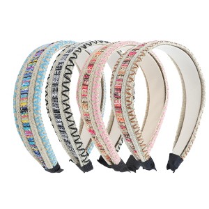 Unique Bargains Women's Colorful Yarn Headband Multicolor Set 4 Pcs ...