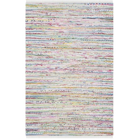 Rag Rug Rar125 Hand Woven Indoor Area Rug - Light Green/multi - 4'x6 ...