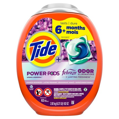 Tide Power Pods Febreze Odor Eliminator Laundry Detergent - Spring And ...