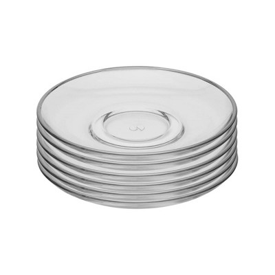 Classic Touch Set Of 6 Glass Plates With Gold Rim : Target