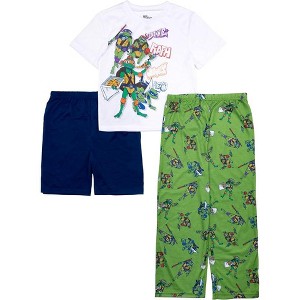 Teenage Mutant Ninja Turtles Kids 3 Piece Pajama Set Short Sleeve Shirt ...