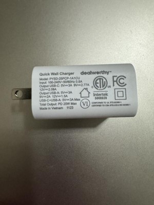 Dual Port 25w Usb-a And Usb-c Wall Charger - Dealworthy™ White : Target