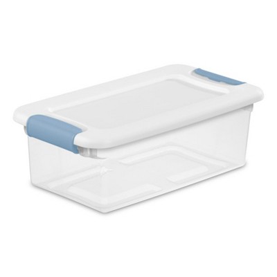 Sterilite 16 Quart Plastic Stacker Box, Latching Lid Storage Bin ...