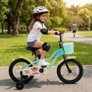 16 Inch Kids Bike for Boys and Girls Ages 4 to 7 with Basket Green : Target