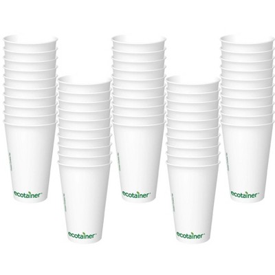 ecotainer 16 oz. Hot Cup PLA Lined Made in USA "Carte Blanche" - 50 ct ...