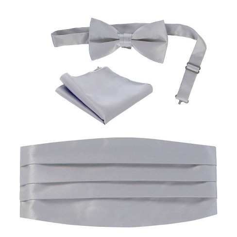 Gioberti Men's Adjustable Satin Cummerbund Set, Silver : Target