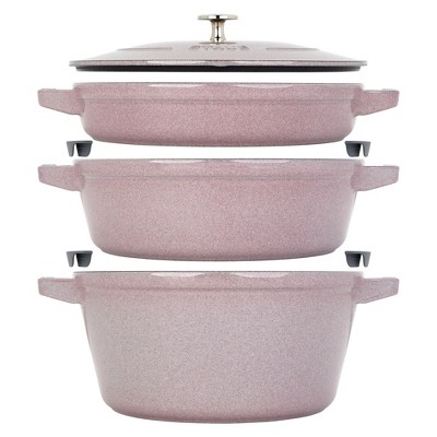 Berghoff Neo 2pc Cast Iron Set: 11" Grill Pan & With Slotted Steak ...