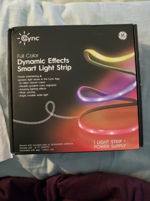 Ge Cync Dynamic Effects Smart Led Full Color Light Strip + Power Supply ...