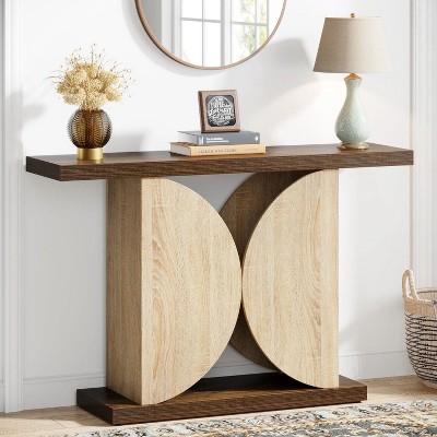 Hommoo Farmhouse Console Table, 41" Wood Entryway Table Narrow Sofa ...