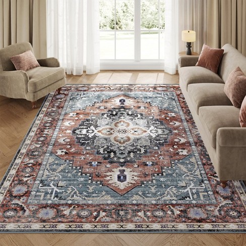 Songmics Home Area Rug, Non-slip Carpet, Traditional Vintage Style ...