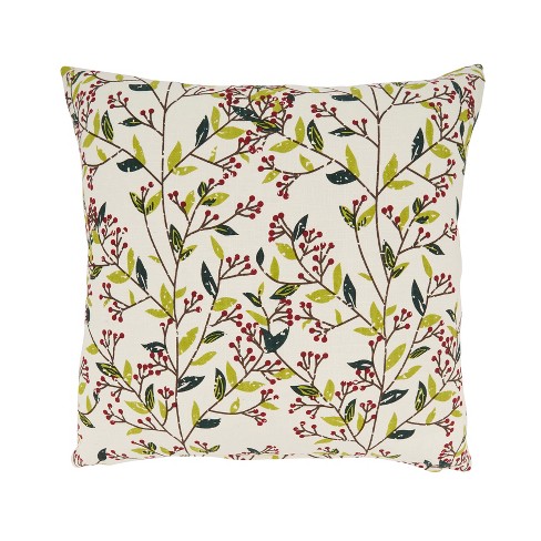 Saro Lifestyle Crimson Harvest Red Berry Throw Pillow Cover, 20"x20 ...
