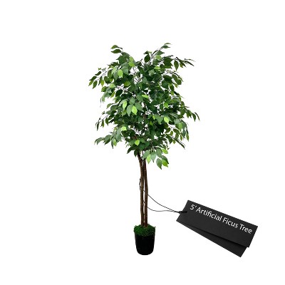 Cypress & Alabaster | Handmade 5' Artificial 3-tier Ficus Tree In Home ...