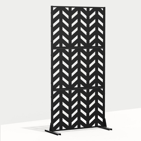 Dovelina Metal Outdoor Privacy Screen Freestanding Room Dividers Patio ...