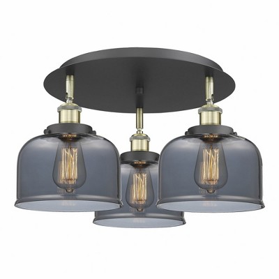 Innovations Lighting Bell 3 - Light Flush Mount in Black Antique Brass ...