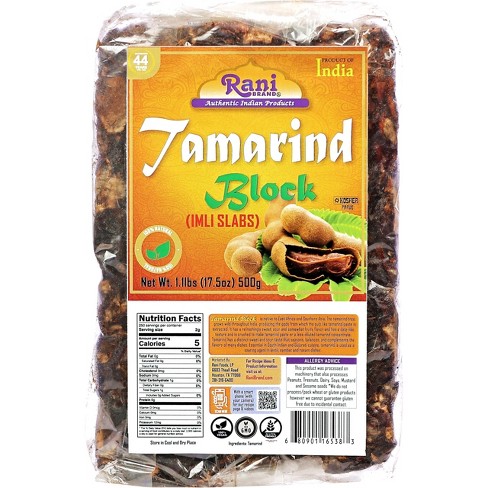 Tamarind Block (imli Slab) - 17.5oz (1.1lbs) 500g - Rani Brand ...