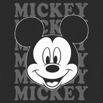Mickey & Friends Black And White Mickey Headshot T-shirt - Black - 2t ...