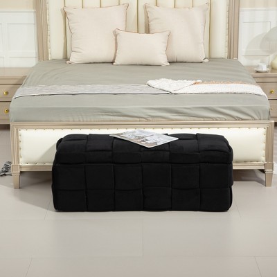 Xiyuyeu Storage Bench Padded Footstool With Safety Hinge For Bedroom ...
