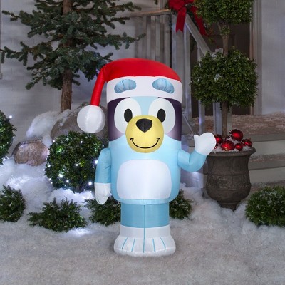 Bluey Christmas Airblown Inflatable In Santa Hat Bluey, 3.5 Ft Tall ...
