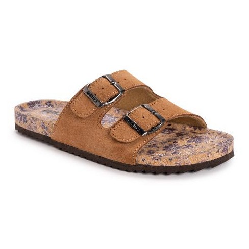 Muk Luks Womens Tessa Tera Turf 2 Strap Slide Sandal, Light Brown, 8 ...