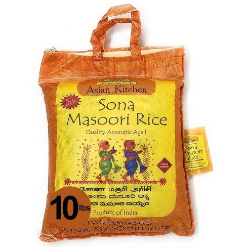 Asian Kitchen White Sona Masoori Rice - 10lbs (4.54kg) - Rani Brand ...
