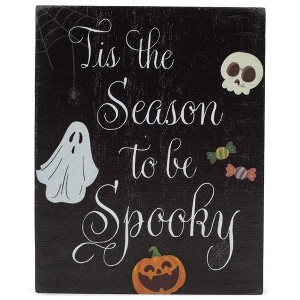 Elanze Designs Tis the Season To Be Spooky Halloween 3 x 4 Black Wood ...