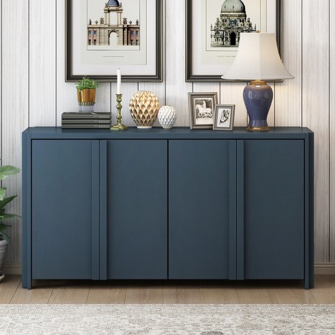 Vintage-modern Design Storage Cabinet, Accent Cabinet With 4 Doors And ...
