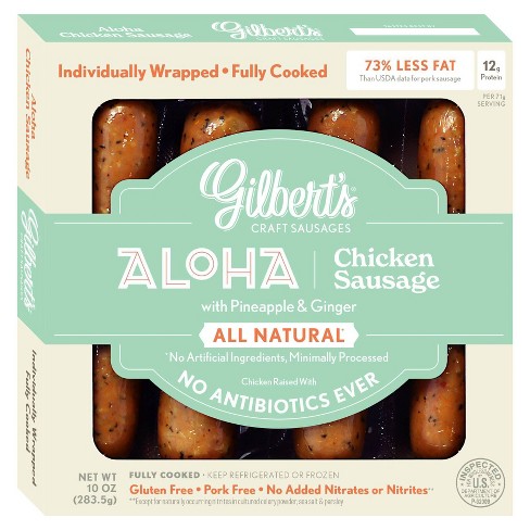 Gilbert's Craft Sausage Aloha Chicken Sausage - 10oz : Target