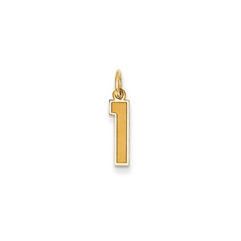 Black Bow Jewelry 14k Yellow Gold, Jersey Collection, Small Number 1 ...