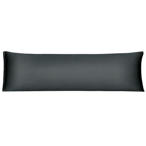 Piccocasa Zippered Closure Silky Satin Body Long Pillowcase Black 21 ...