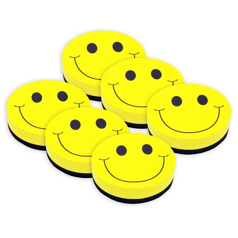 Ashley Productions® Magnetic Whiteboard Eraser, Smile Face, Pack Of 6 ...