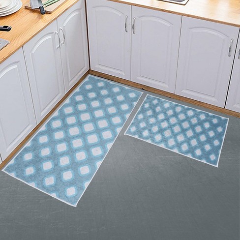 Non Skid Washable Kitchen Runner Rug Set Of 2 - 70 % Cotton Kitchen ...