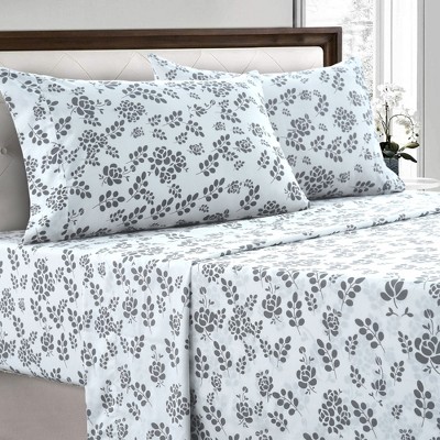 Lux Decor Collection Floral Full Bed Sheets - 4 Pc Microfiber Deep ...