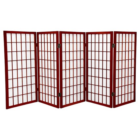 3 Ft. Tall Window Pane Shoji Screen (5 Panels) - Oriental Furniture ...