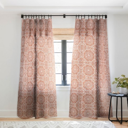 Marta Barragan Camarasa Terracotta Strokes Pattern Single Panel Sheer ...