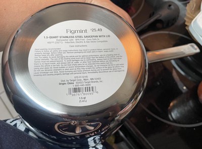1.5qt Stainless Steel Sauce Pan With Straining Lid Silver - Figmint ...