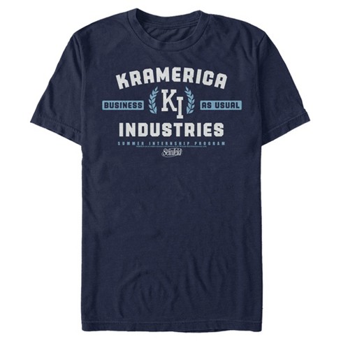 Men's Seinfeld Kramerica Industries T-shirt - Navy Blue - Large : Target