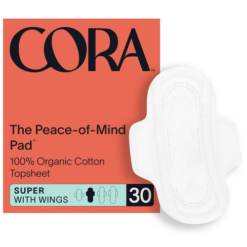 Cora Organic Cotton Ultra Thin Fragrance Free Pads With Wings For ...